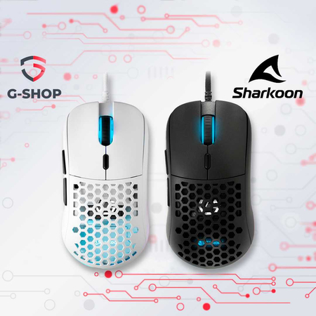 Игровая белая мышь с подсветкой RGB Sharkoon Light² 180 Black White