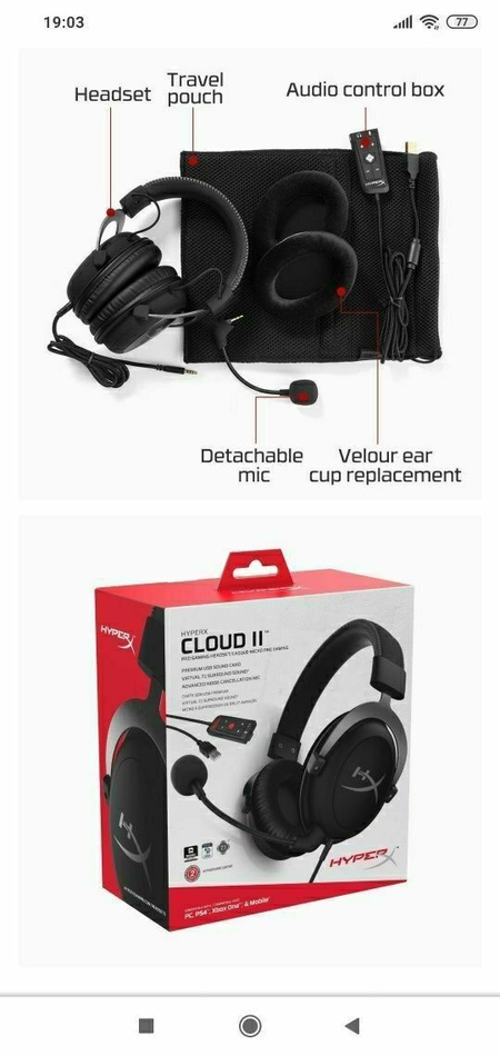 (3в1) Aмбушюры+Аудио Карта 7.1 + Наушники Hyperx CLOUD 2 Гарнитура