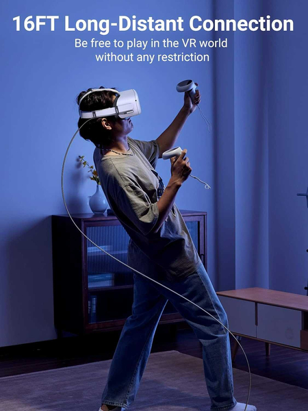 Кабель UGREEN Link, совместимый Oculus Quest 2,3/Pico 4 и ПК/Steam VR