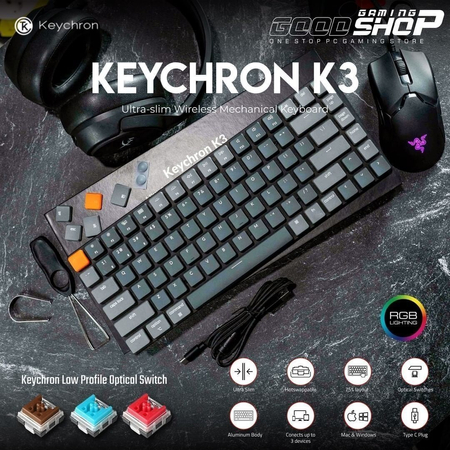 СКИДКА! RU/ENG! RGB/Hot-Swap Keychron K3 V2 Оптическая Клавиатура