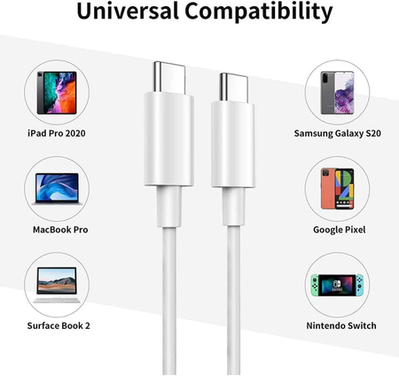 Type C to Type C USB kabeli