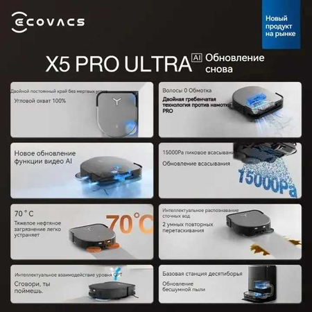 Робот-пылесос Ecovacs X5 PRO ULTRA 15000PA