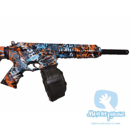 Орбибольный автомат M416 синий оранжевый граффити