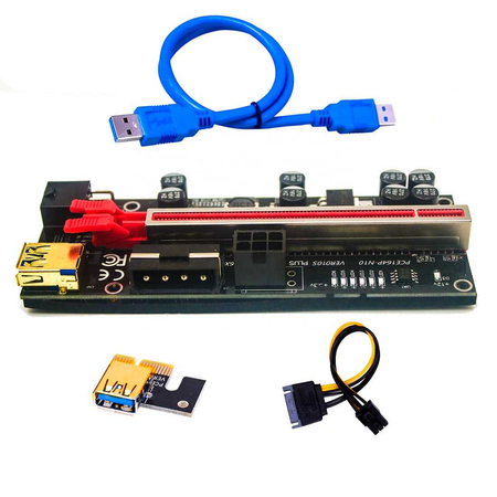 Райзер Riser Card 010S Plus PCI-E 1X to 16X Extension USB 3.0 новый