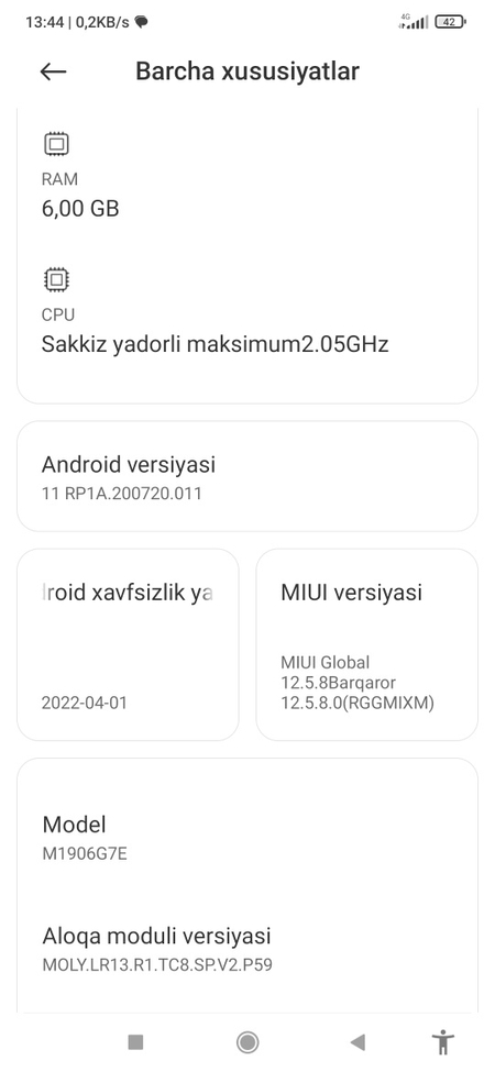 mi not 8 pro 8/64 srochna sotiladi