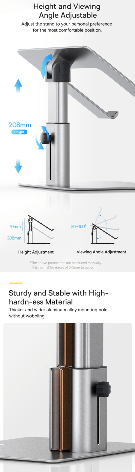 Baseus Metal Adjustable Laptop Stand складная подставка для ноутбука