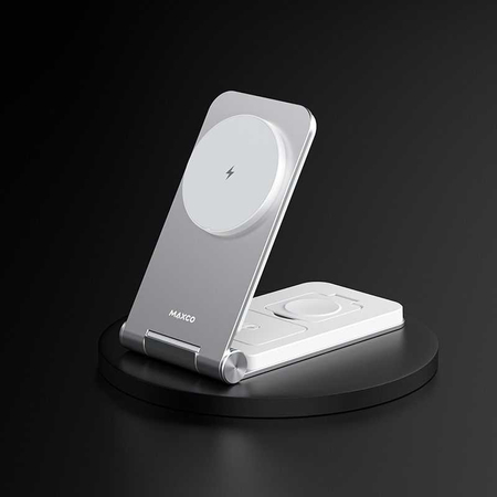 Беспроводная зарядка MAXCO 3in1 15W Folding Wireless Charger (MW08)