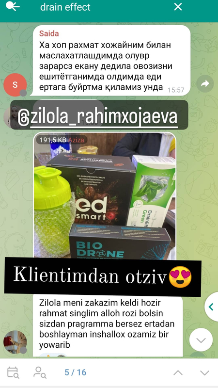 Biz bilan hech qanday himikatlarsz och qolmasdan oson ozasiz
