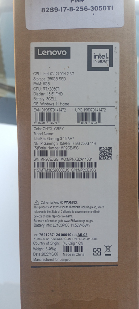 Lenova Noutbuk cora i7 12 pakalenya