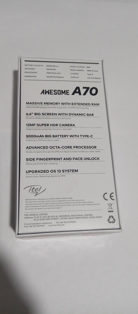 Itel A70  8/128GB камплей чихол, наушник. 18ват (Редми,самсунг, айфон)