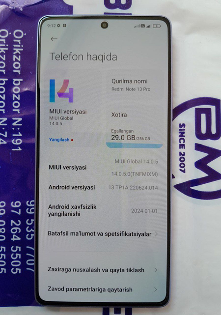 Srochna Redmi Note 13 Pro sotiladi