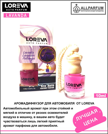 Автомобильный  аромадиффузор Loreva для авто, 10мл. Оптом и в розницу.