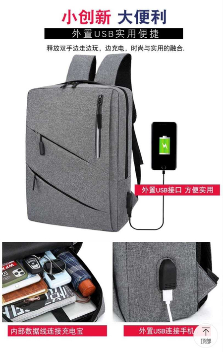 Деловой рюкзак с USB + 2 сумки, сумка-мессенджер и кошелек.
