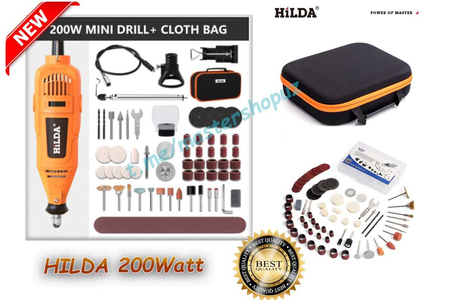 Гравер HILDA 200Watt комплект с сумкой.