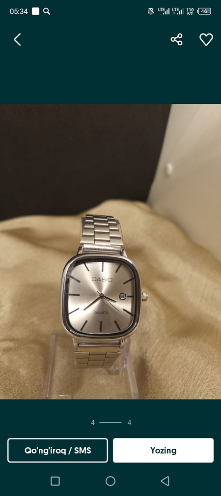 Casio brendidan òzgacha soatlarimiz keldi.

Soat ning rangi òzgarmaydi