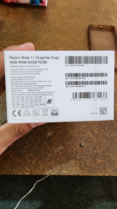 Xiaomi Redmi Note 11 sotiladi, 4+4/64 GB, 5000mAh batareya