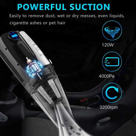 Автопылесос 120w 5/1 пылесос двойной фильтром насос фонарик манометр