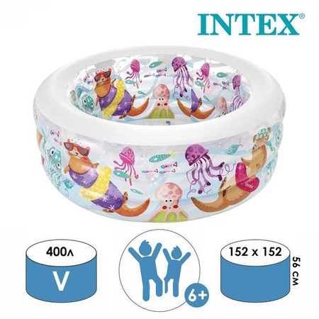 Надувной бассейн Intex 58480 Аквариум 318л (152х56см)