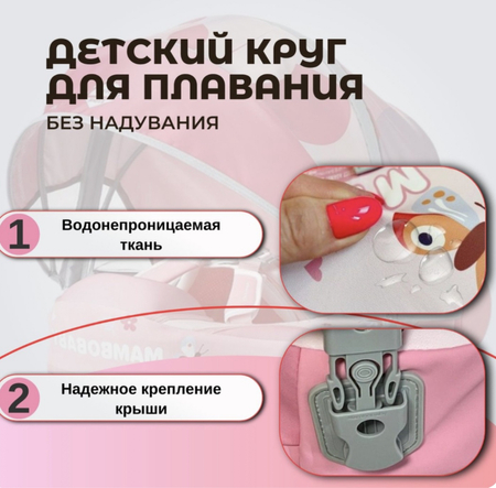 Mambobaby детский плавательный круг с крышей, поплавок для малышей