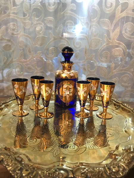 Штоф с рюмочками.Богемия.