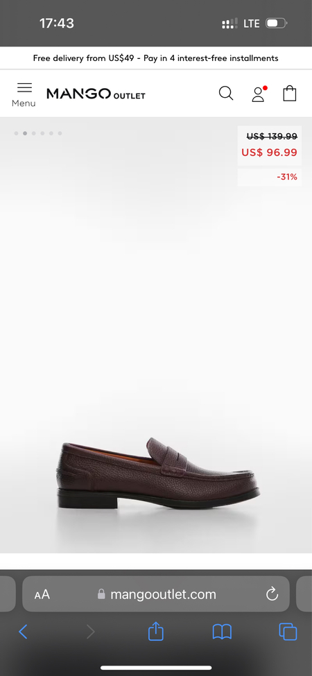 Loafers мокасины mango 43 размер