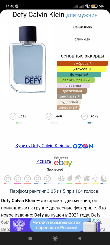 Calvin Klein  духи оригинал