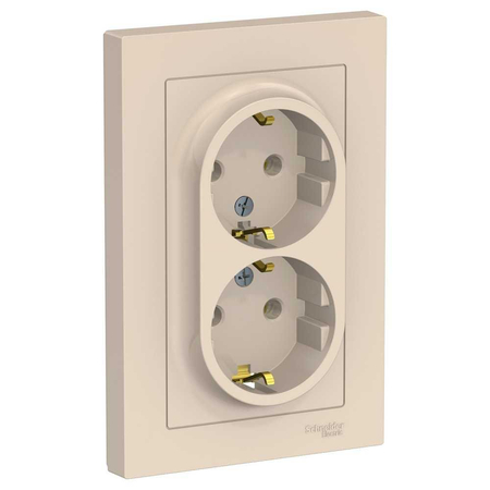 Schneider Electric. AtlasDesign. Розетка двойная с заземлением в сборе