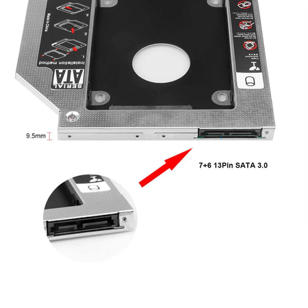 Caddy Салазки для HDD и SSD, 9.5mm 12.7mm, для ноутбуков и моноблоков.