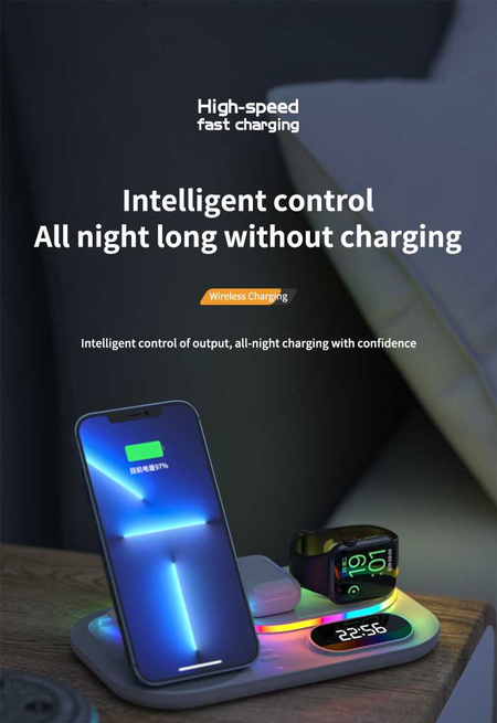 4 в 1 Док-станция беспроводной зарядка 30W для iPhone iWatch AirPods