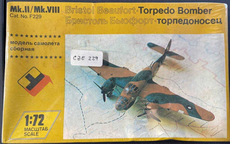 Сборная модель самолета «Бьюфорт» (NOVO IMPORT, 1/72). РАРИТЕТ.