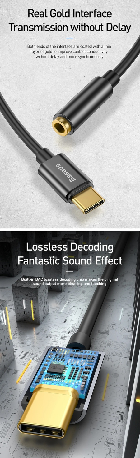 Baseus L54 Adapter Type-C Male To 3.5mm Female For iPad AUX Cable