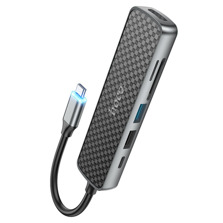 Type-C хаб hoco HB24 HDMI + USB3.0 + USB2.0 + SD + TF + PD