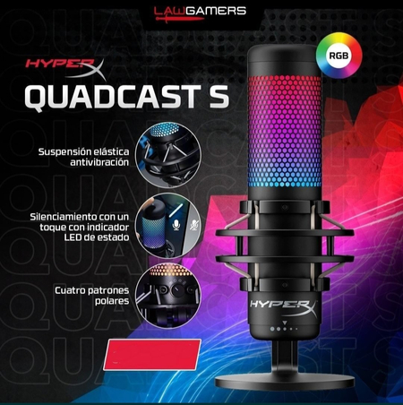 Топ! Hyperx Quadcast S RGB Универсальный Микрофон  (4 режима)