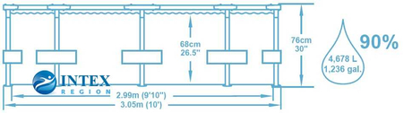 Каркасный бассейн 305х76 Bestway 56677 Steel Pro Frame
