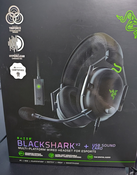 Игровые наушники Razer blackshark v2 + usb sound card