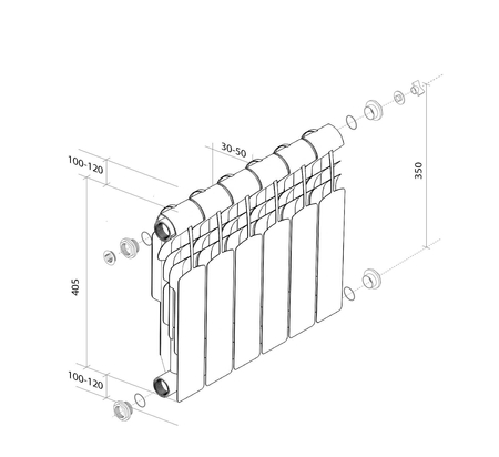 Royal биметалл Радиатор Vittoria 350 radiator Bimetall