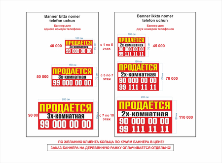 Заказать баннер на продажу квартиры