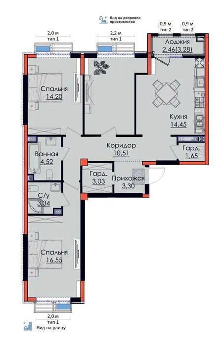 Новостройка NRG Mirzo Ulugbek 3в4/6/12, 91м2.Авторская