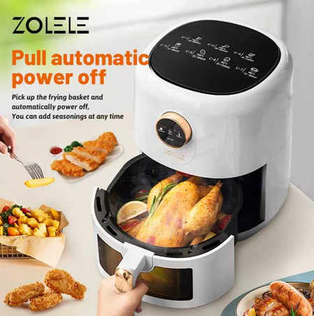 Воздушная фритюрница ZOLELE Visual Air Fryer белый без коробки новый