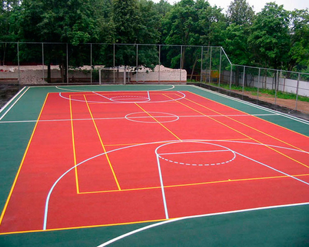 Rezina pokritiya sport stadionlari uchun maxsus voleybol basketbol