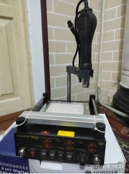 Паяльная станция Gordak-863, 3 в 1,  Фен, Паяльник, Нижний подогрев .