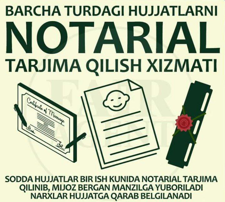 Notarial Tarjima va apostil Xizmatlari