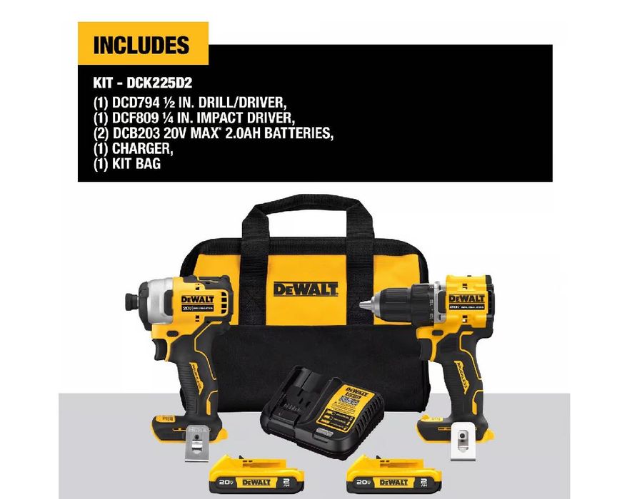 DeWalt 20V MAX - Набор Шуруповерт 2 штуки оригинал США