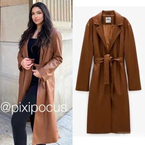 Кожаный тренч ZARA