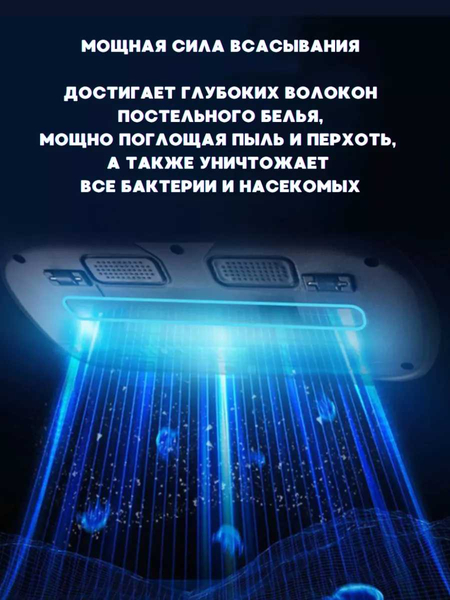 Пылесос портативный беспроводной для мебели от шерсти и клещей