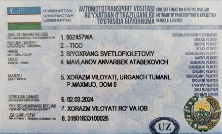 Тико транспорти сотилади, 1999 г/в