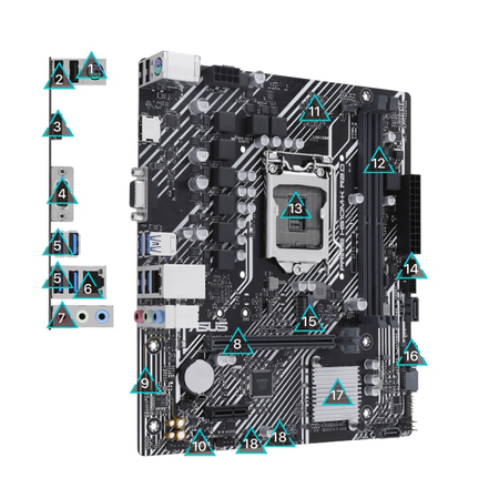 Комплект / Asus Prime h510m-k r2.0 / i5 10400f / Lexar 16 gb 2666hz