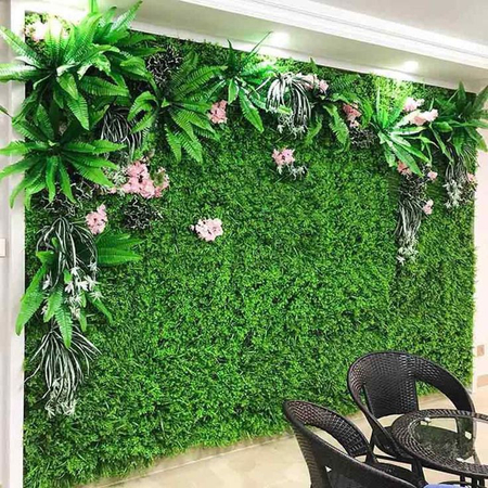 Фитостена, zelyonni zona, decor, sun'iy gullar, yashil devor