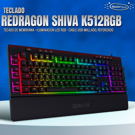 RU/ENG!Игровая Мембраная Клавиатура  Redragon SHIVA K512 RGB