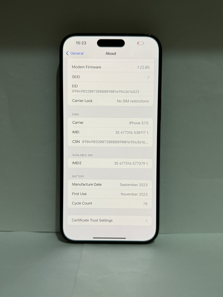 iPhone 15 Pro Max Black Titanium 256GB LL/A